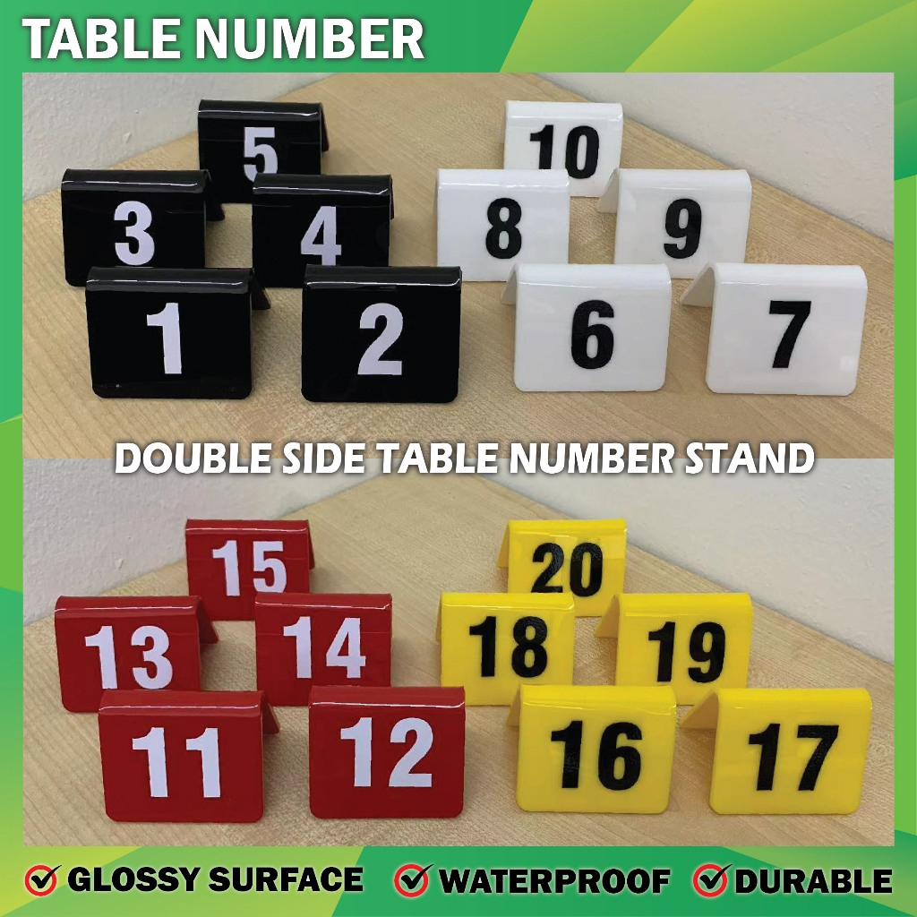 Table Number Plate Set / Cafe & Restaurant Number /Acrylic Table Number ...