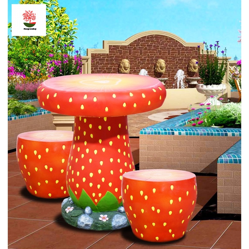 Variety Fruits Garden Table Stool Courtyard Kinder Garden Balcony ...