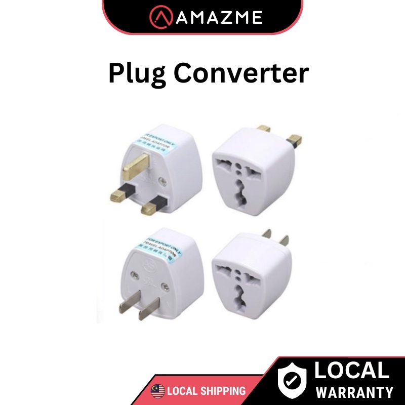 UK US EU AU CN Travel 3 Pin Plug Adapter Converter Adaptor | Shopee ...