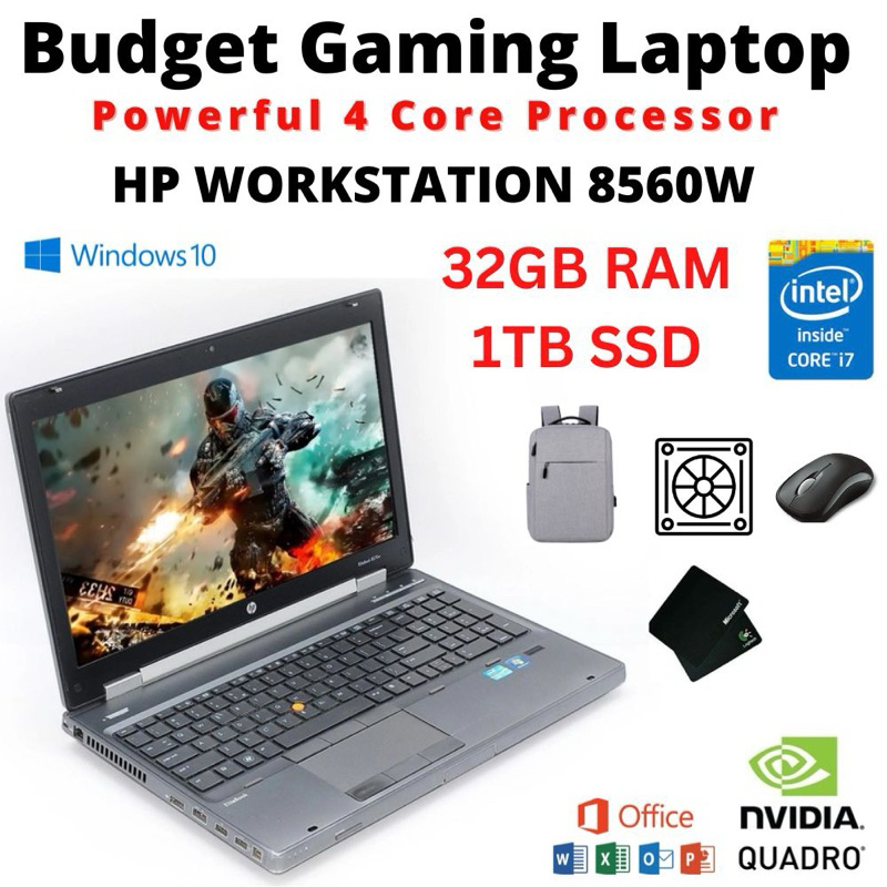 HP GAMING WORKSTATION 8560W / 32GB Ram / Nvidia Graphics/ Intel Core i7[ 4 Core Processor ...