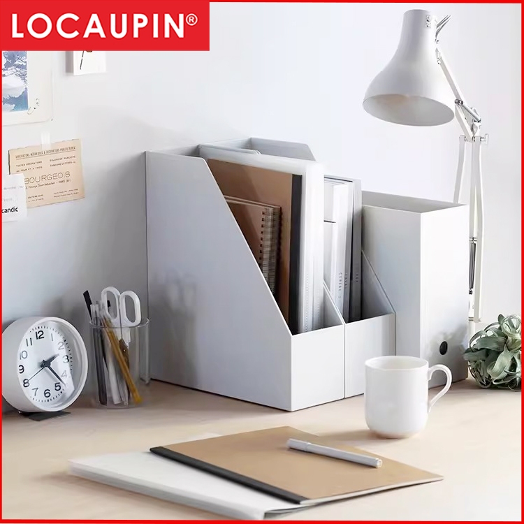 Locaupin Plastic Vertical File Folder Storage Organizer Bin,Hold ...