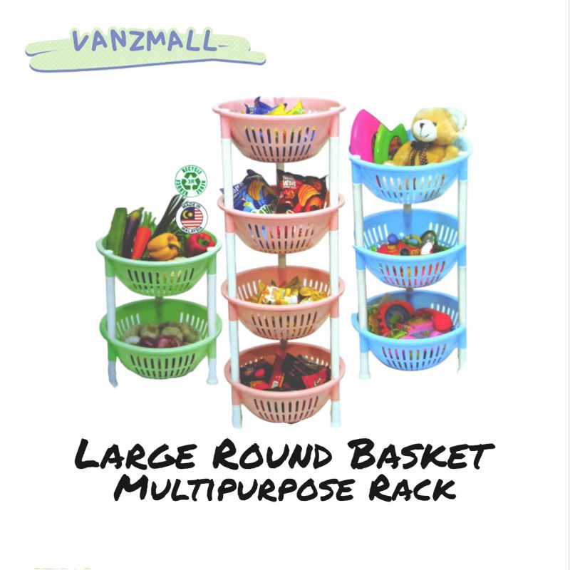 Vanz 2/3/4 Tier Round Multipurpose Large Rack / Rak Barang Serbaguna ...