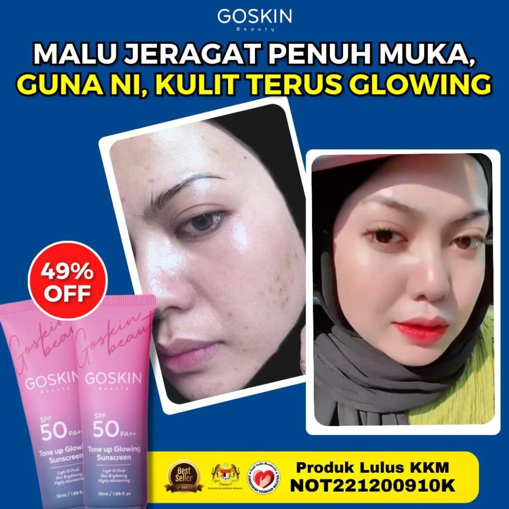 MINI GOSKIN SUNSCREEN SPF50 10ML MUKA GLOWING JERAGAT MEMUDAR | Shopee ...