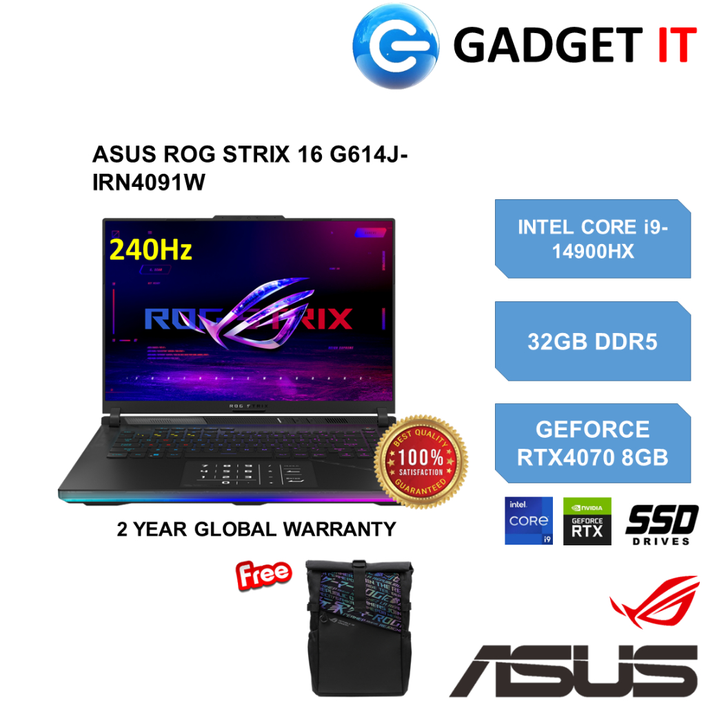 ASUS ROG STRIX 16 G614J-IRN4091W GAMING LAPTOP (I9-14900HX,32GB,1TB SSD ...