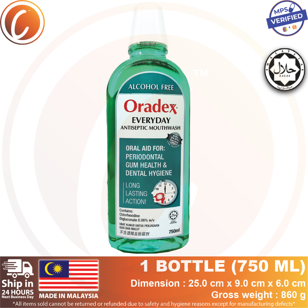 ORADEX Everyday/Antibacterial Mouthwash 400/750ML | Shopee Malaysia