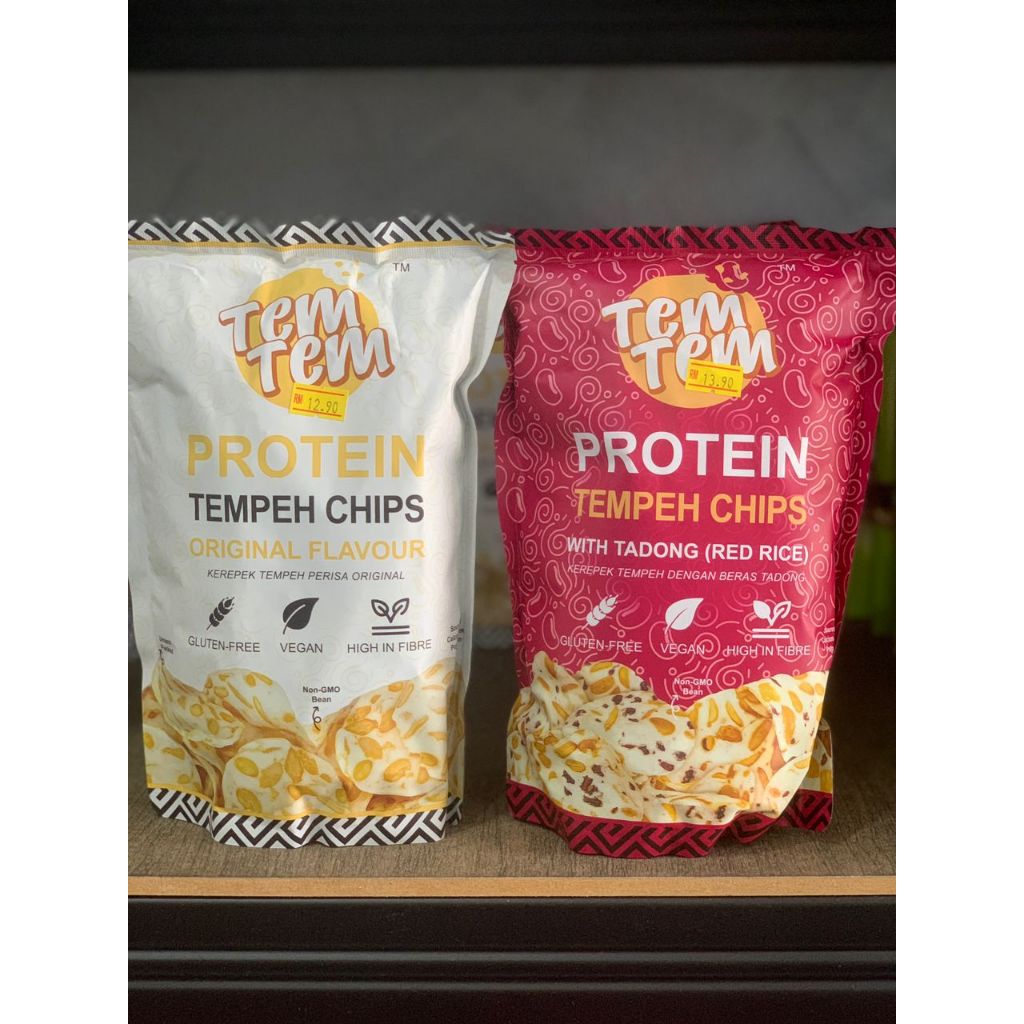 Tem Tem Protein Tempeh Chips Original Flavour/With Tadong ( Red Rice ...