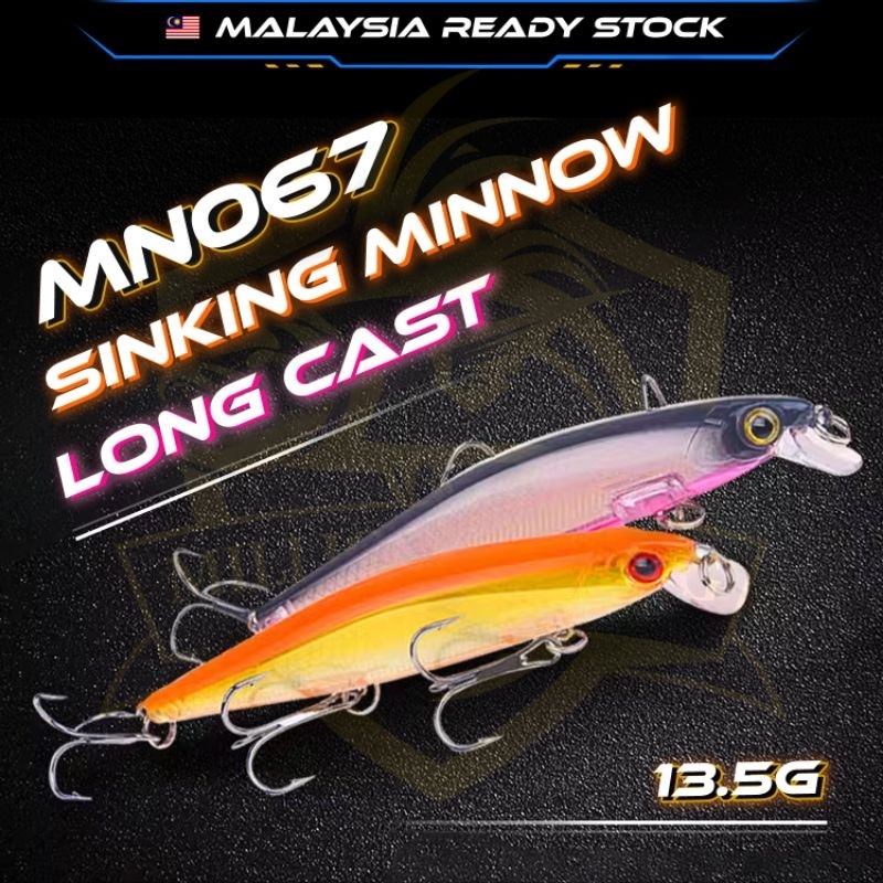 【MN067】Long Cast Sinking Minnow 11cm/13.5g Umpan Gewang Siakap Sebarau Umpan Casting Minnow ...