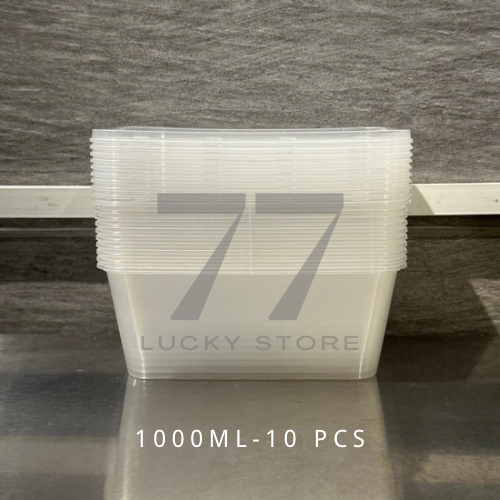 1000ml Rectangular Plastic Food Container Disposable Bekas Makanan ...