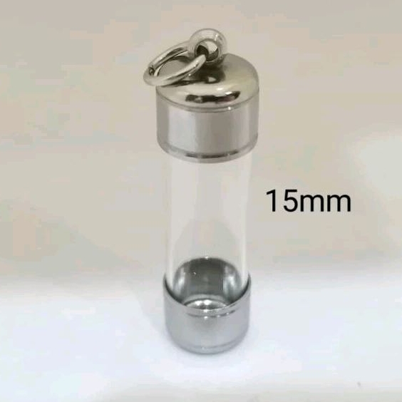 Ready Stock 15mm Stainless Steel Bell Caps Transparent Tangkai Pendant ...