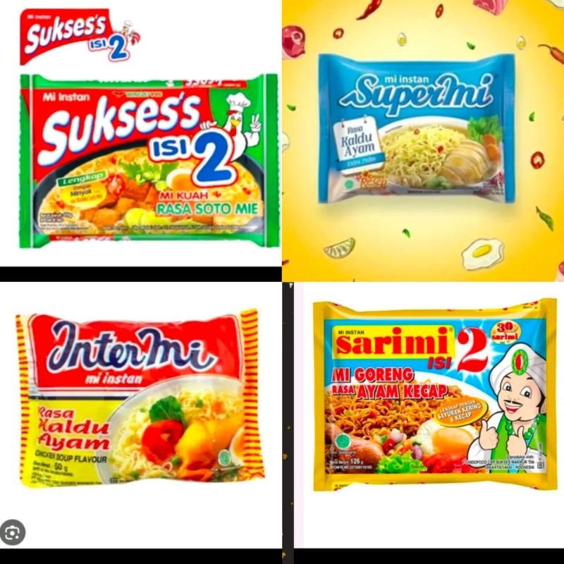 berbagai mie/intermi/sarimi/sukses/supermi | Shopee Malaysia
