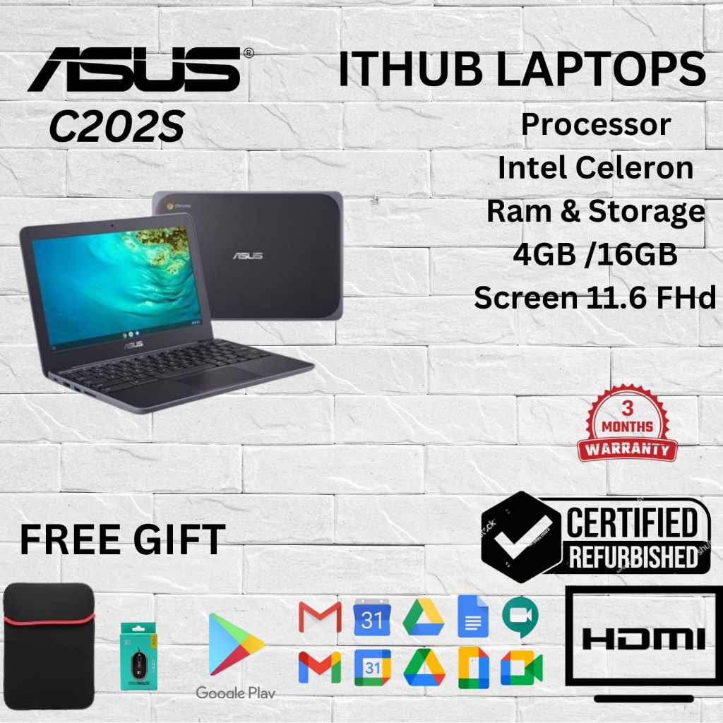 ASUS Chromebook c202s display size 11.6" HD, 180 Degree, MediaTek Quad ...