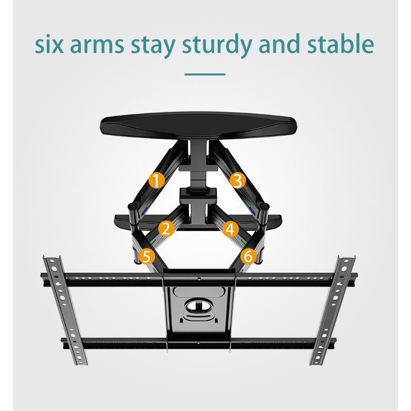 KALOC X6 40"-85" Extra Large & Heavy Duty SLIM Full Motion Adjustable ...