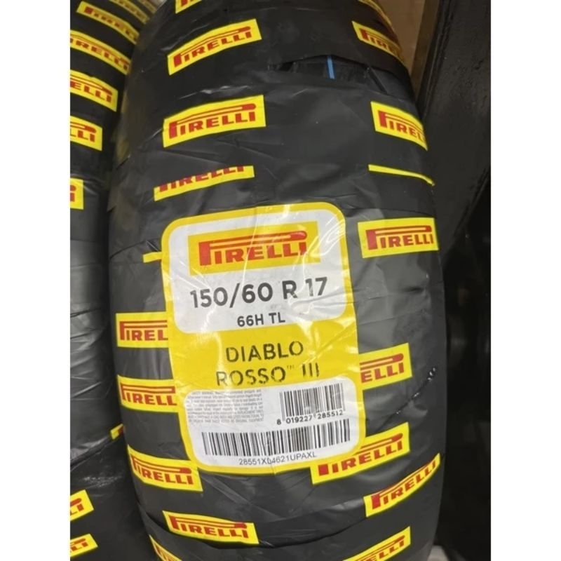TAYAR MOTOSIKAL PIRELLI DIABLO ROSSO 3 110/70-17 > 150/60-17 for R25 ...