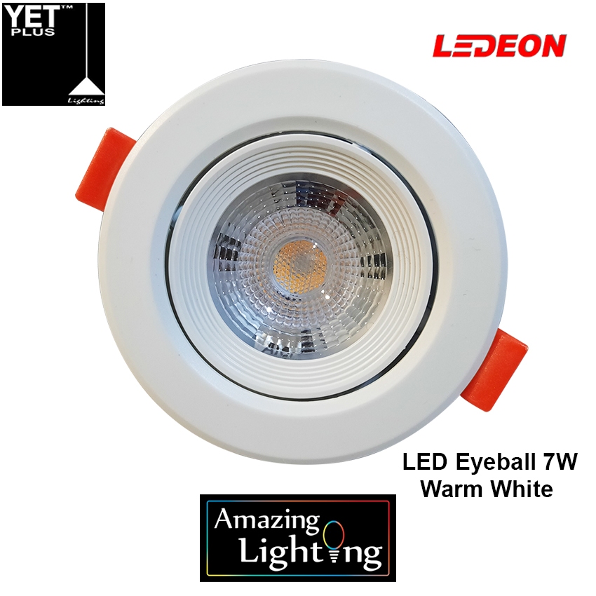 YET LEDEON LED Eyeball 7W Spotlight Warm White Lampu Siling for Bedroom ...