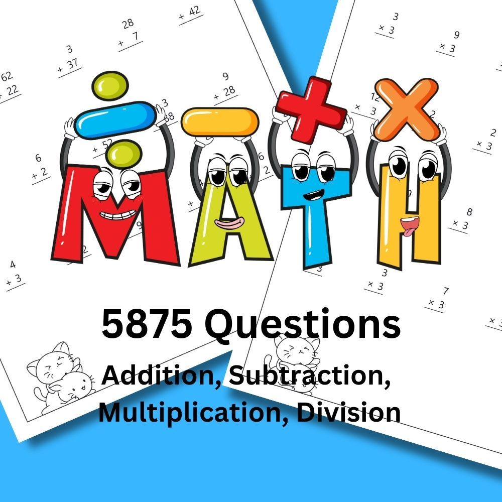 Addition, Subtraction, Multiplication, Division Maths Question PDF ...