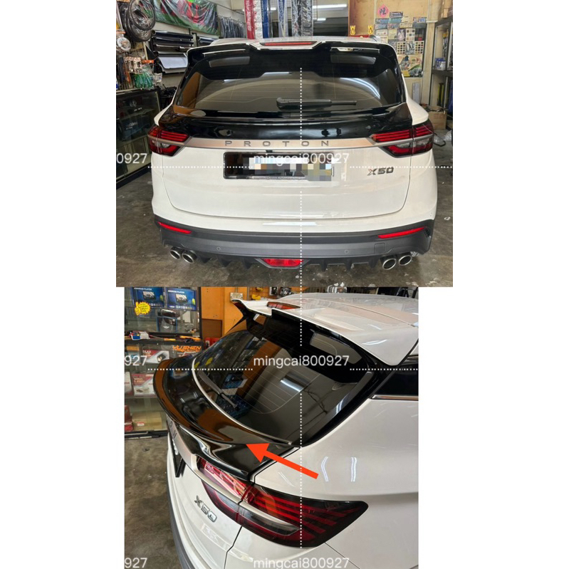 PROTON X50 DUCKTAIL SPOILER FIBER GLOSSY BLACK COLOR | Shopee Malaysia