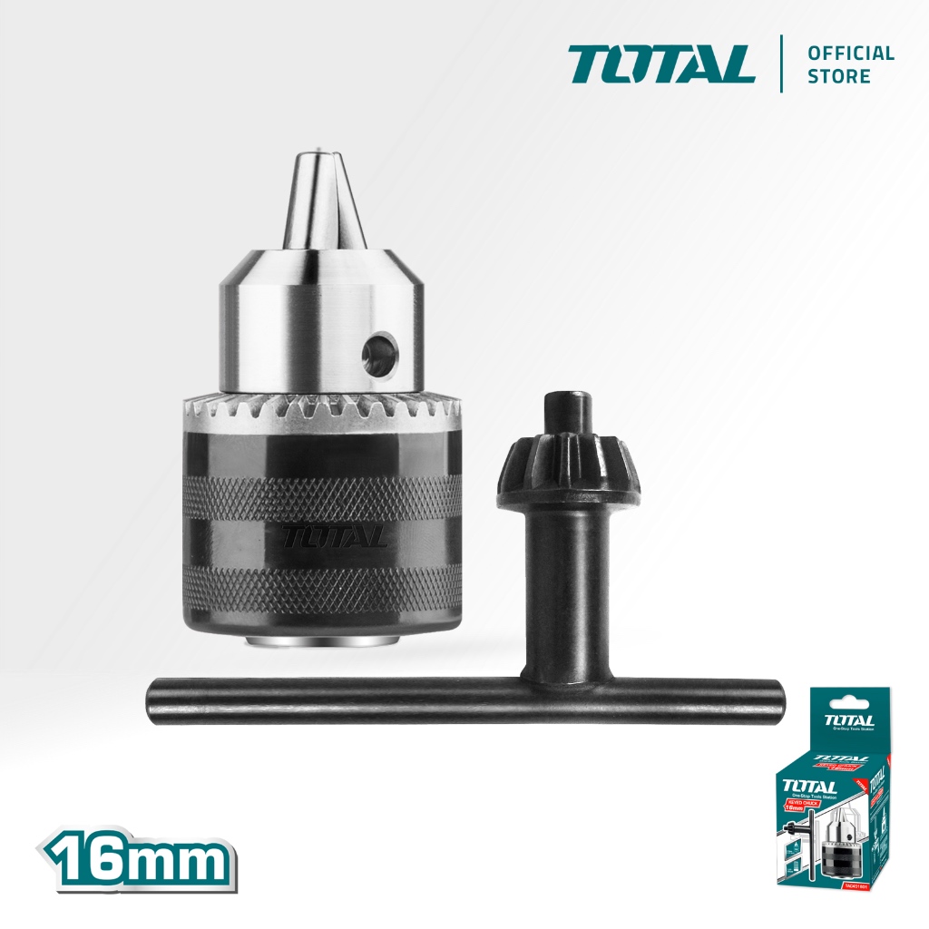 TOTAL Key Chuck (3.0mm-16mm) With Threaded Fixing Screw + Chuck Key ...