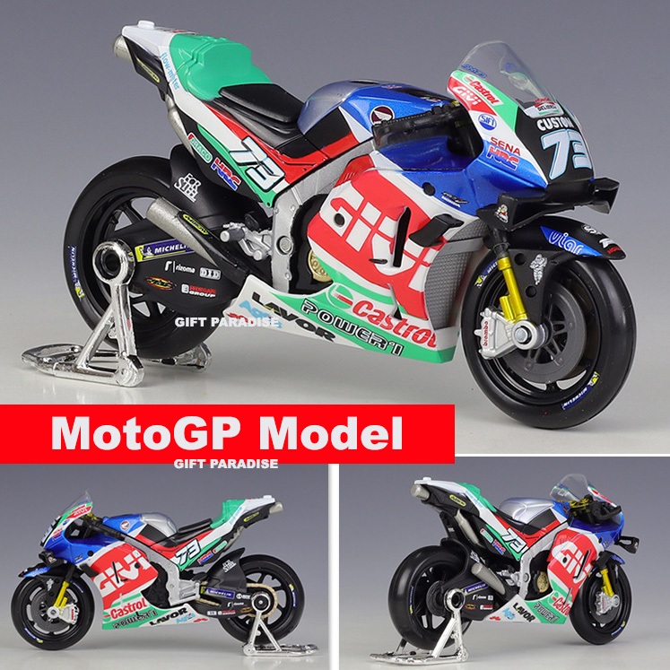 moto gp model 1/18 ready stock murah honda yamaha aprilia | Shopee Malaysia