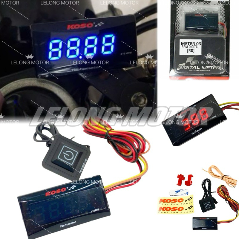 METER RPM DIGITAL Motorcycle Koso Tachometer Meter Mini LED Digital ...