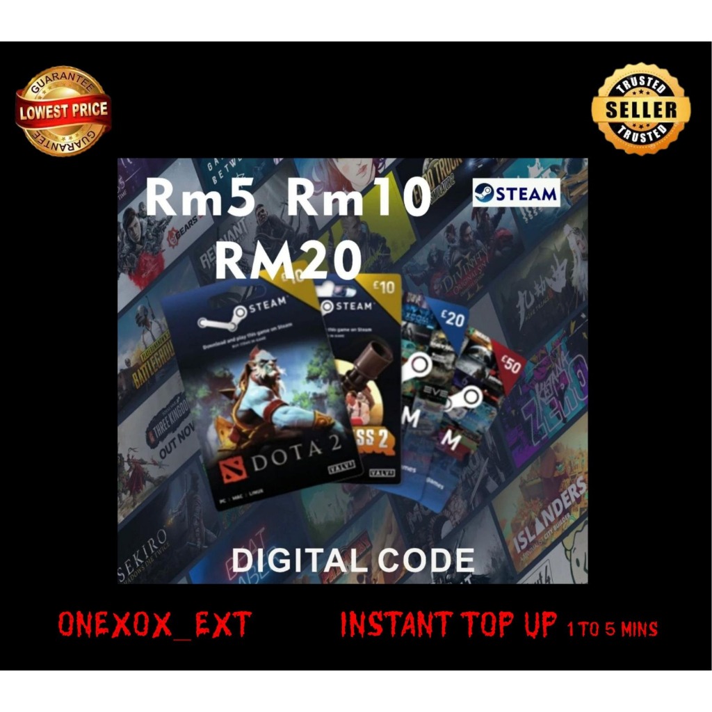 Steam Wallet MYR RM5 RM10 RM20 Digital Prepaid Code | Shopee Malaysia