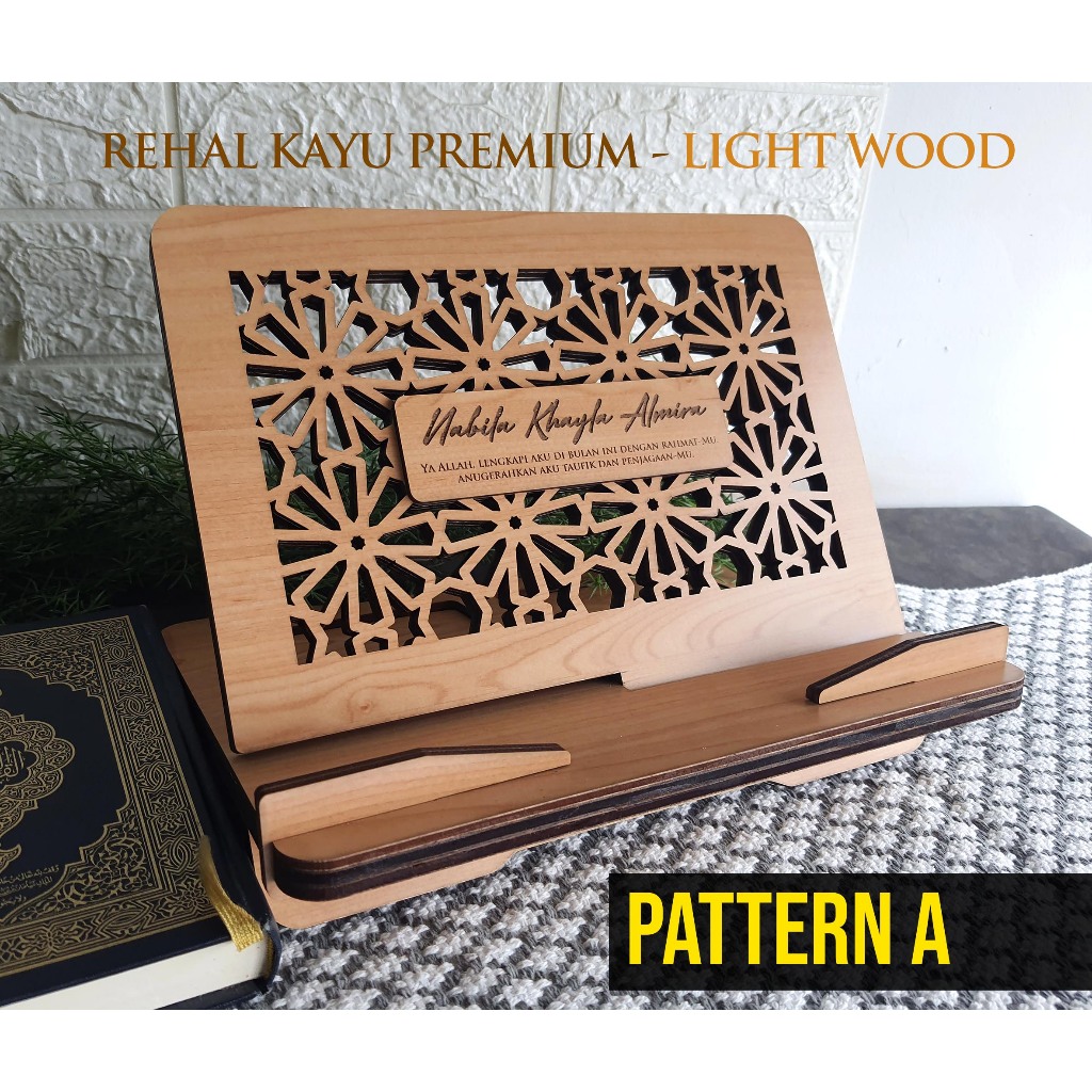 REHAL AL QURAN KAYU PREMIUM / QURAN HOLDER / TAB HOLDER- percuma ukiran ...