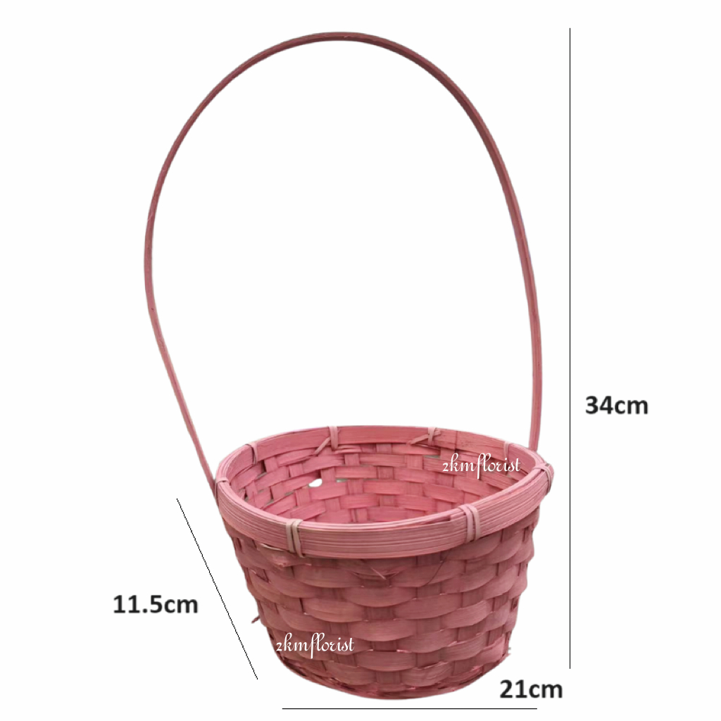 BASKET FRUIT with handle Hamper Rattan Basket Bakul Rotan Buluh ...