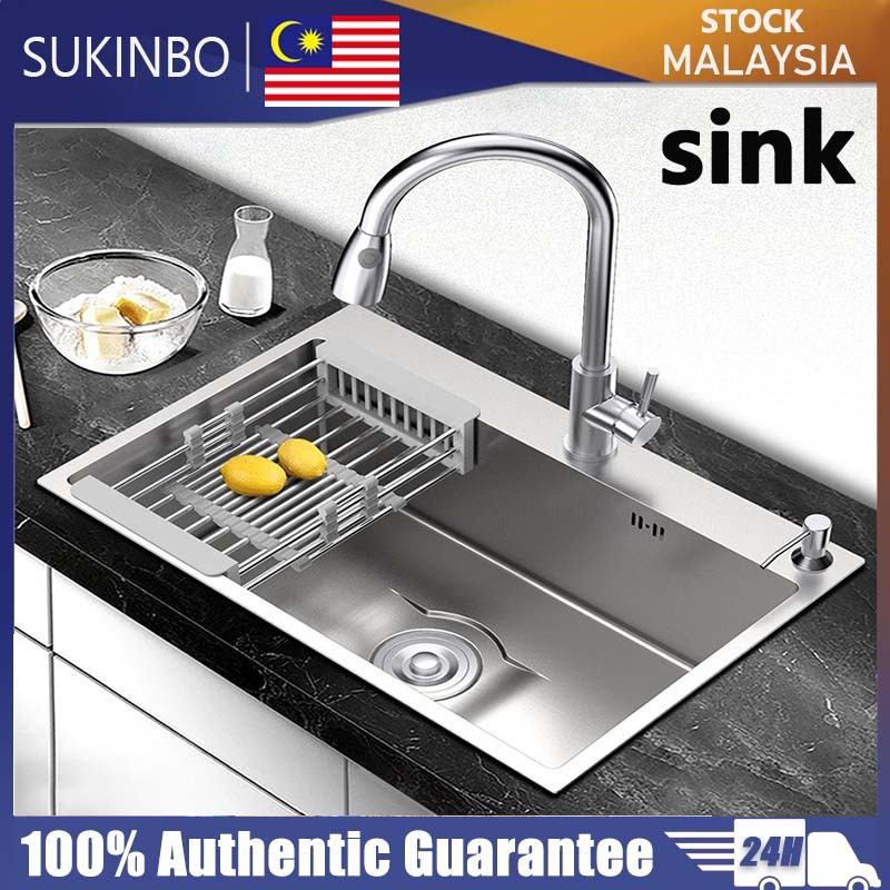 SUKINBO SINK NANO [Water Taps /6 gift] 304 Stainless Steel Handmade ...