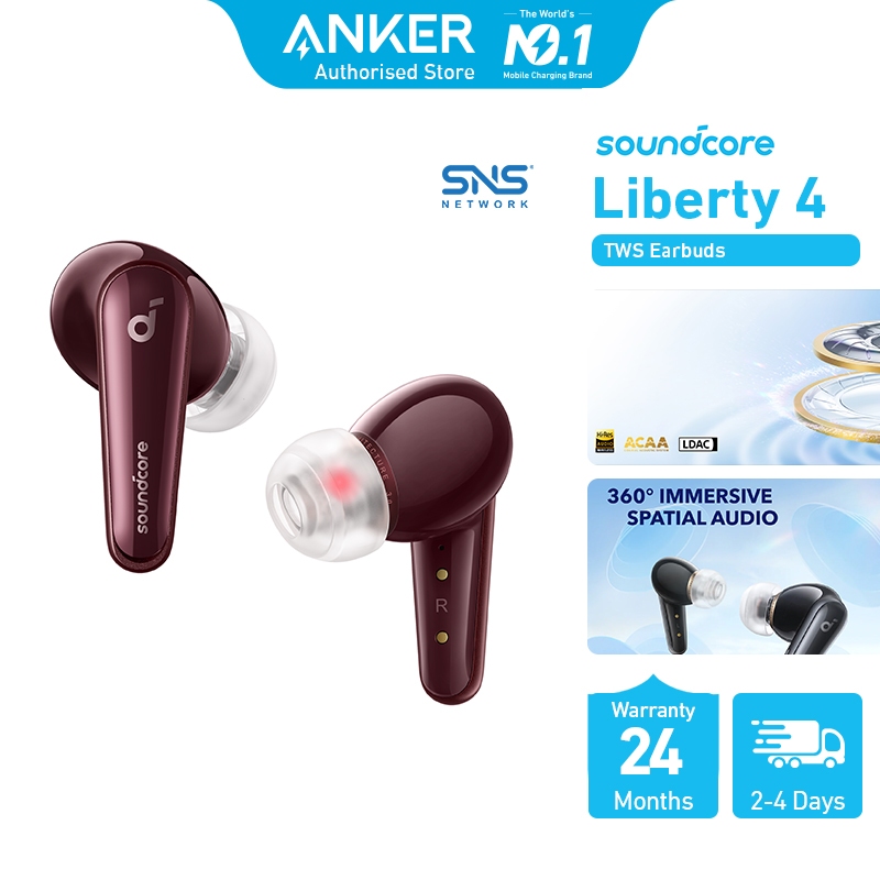 Anker Soundcore Liberty 4 White / Blue / Red Earbuds A3953 | Shopee ...