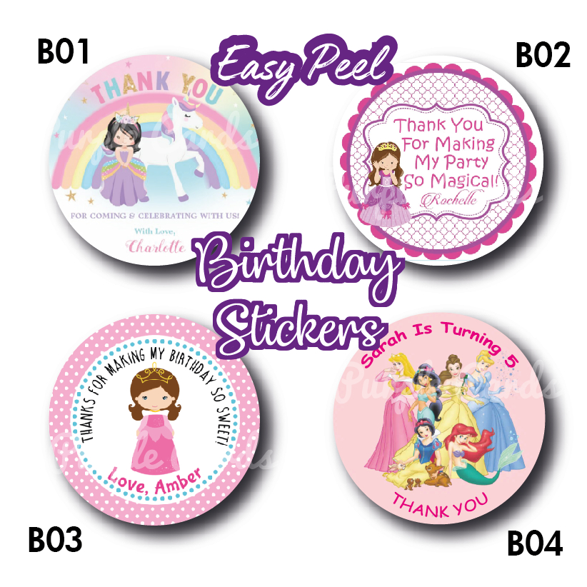 Birthday Sticker / Thank You Sticker Label Printing / Hari Jadi ...