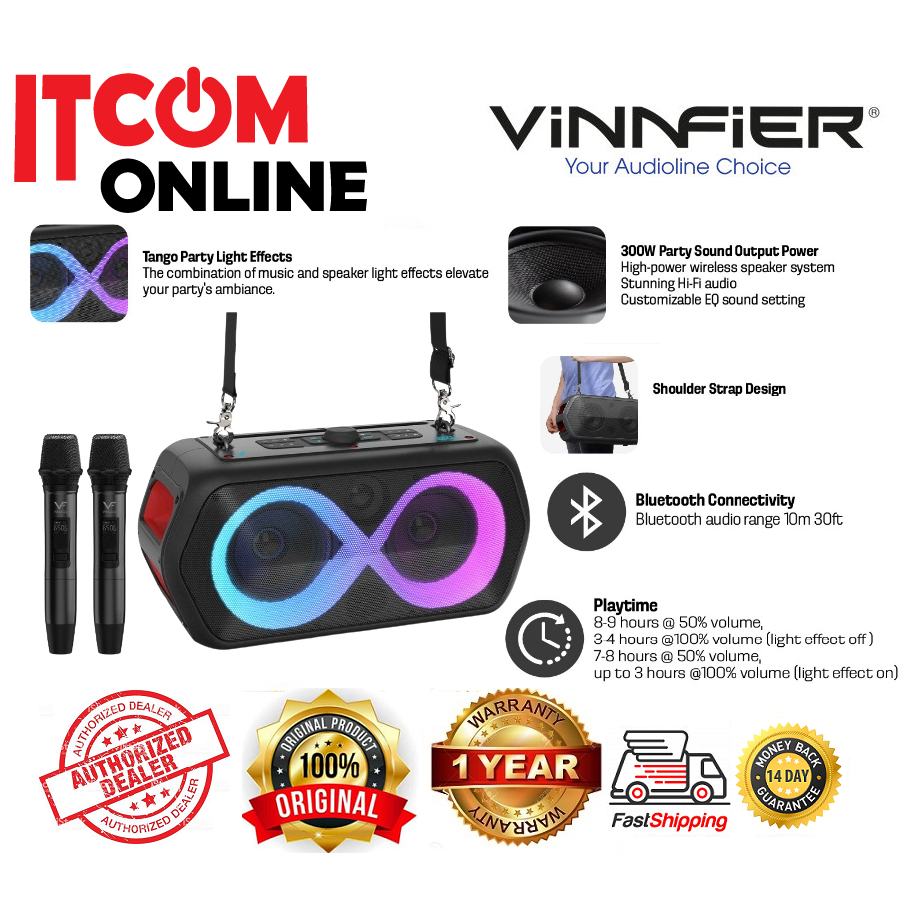 VINNFIER TANGO XT6000 WMU BLUETOOTH WIRELESS PORTABLE SPEAKER (WIRELESS MIC) | Shopee Malaysia