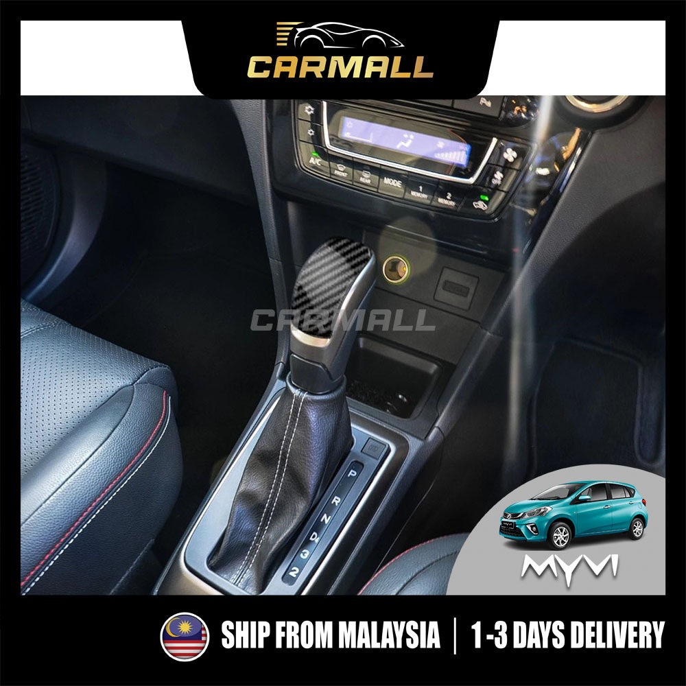 Perodua Myvi Gen3 Gm3 Gear Shift Knob Frame Garnish Carbon Fiber Glossy ...