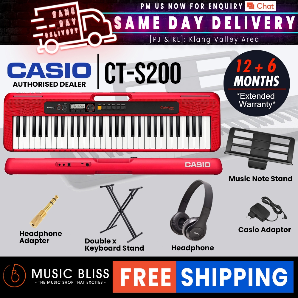 *SAME DAY DELIVERY* Casio CT-S200 61-Keys Casiotone Keyboard with FREE ...