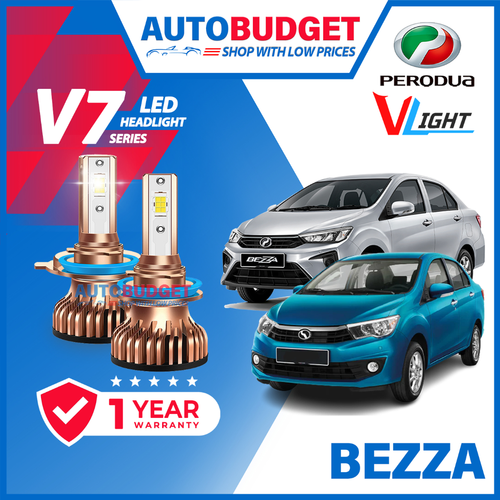 PERODUA Bezza V7 V6 V9 VLight Premium LED Car Headlight H11 Lampu LED ...