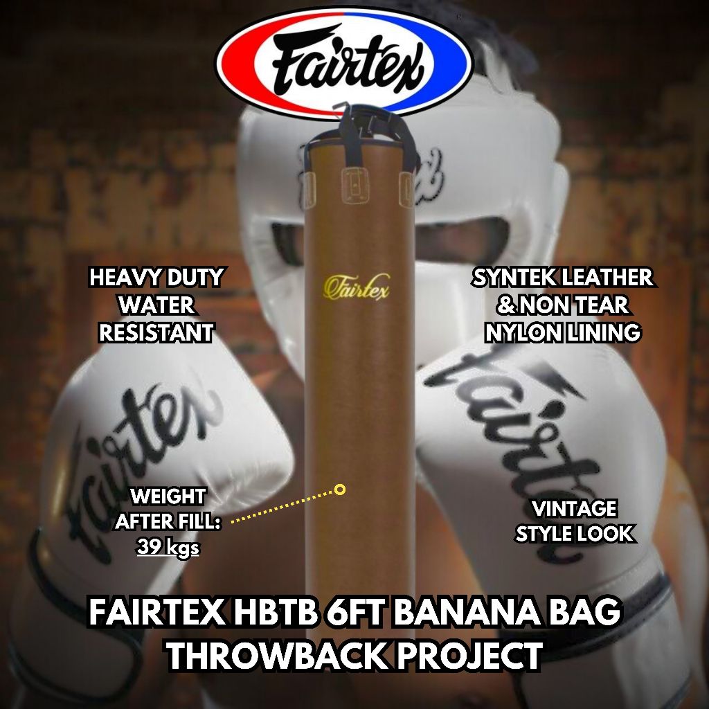 Fairtex HB6TB 6FT Muay Thai Banana Bag Heavy Bag "Throwback Project ...