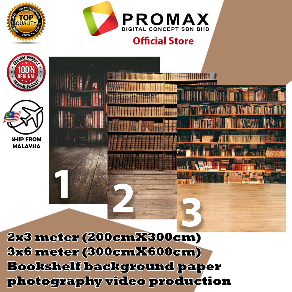 Old Bookshelf Backdrops Photographic Backgrounds Paper 2X3M / 3X6M ...