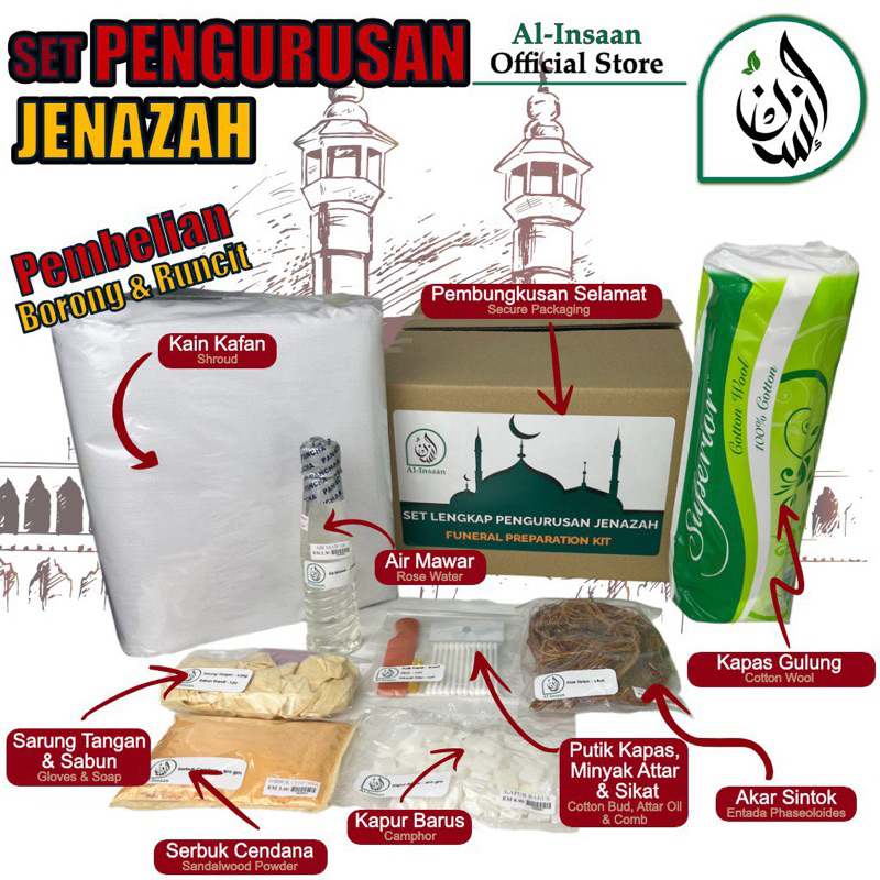 SET JENAZAH LELAKI WANITA & PLUSSIZE | KAIN KAFAN | BORONG & RUNCIT ...