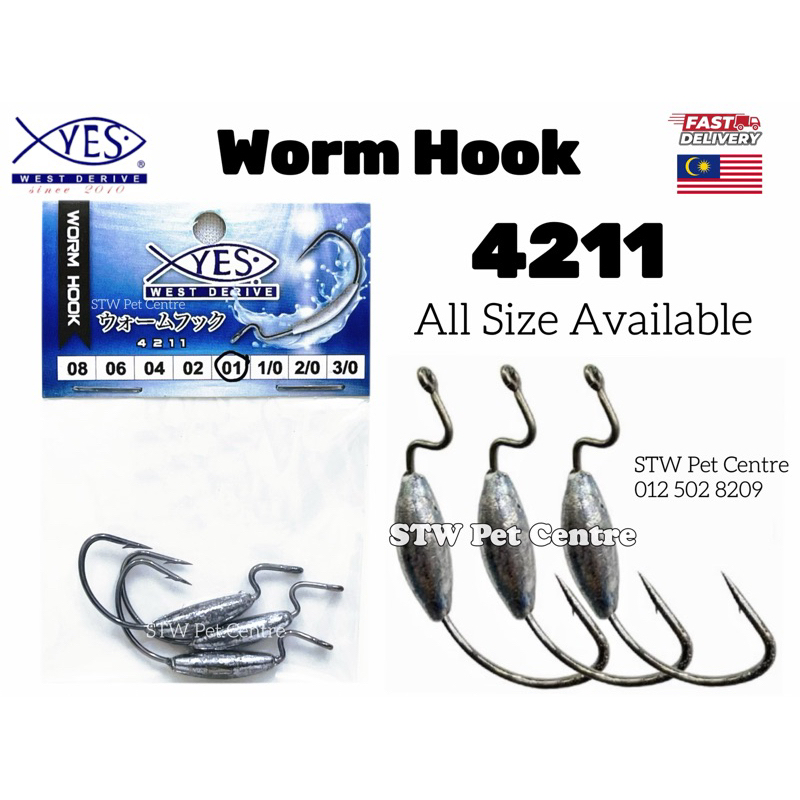 Yes Worm Hook All Saiz 1.5g~5g (Made In Japan) Mata Kai SP Mata Soft ...