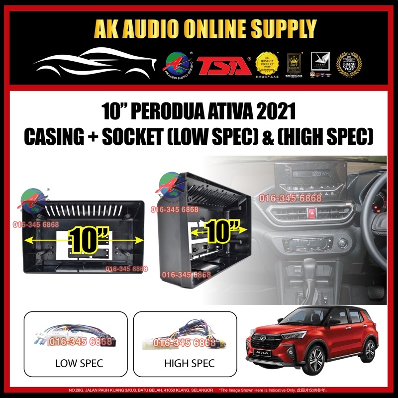 Perodua Ativa 2021 ** Thick OLD ** Android 10'' Casing + Socket ...
