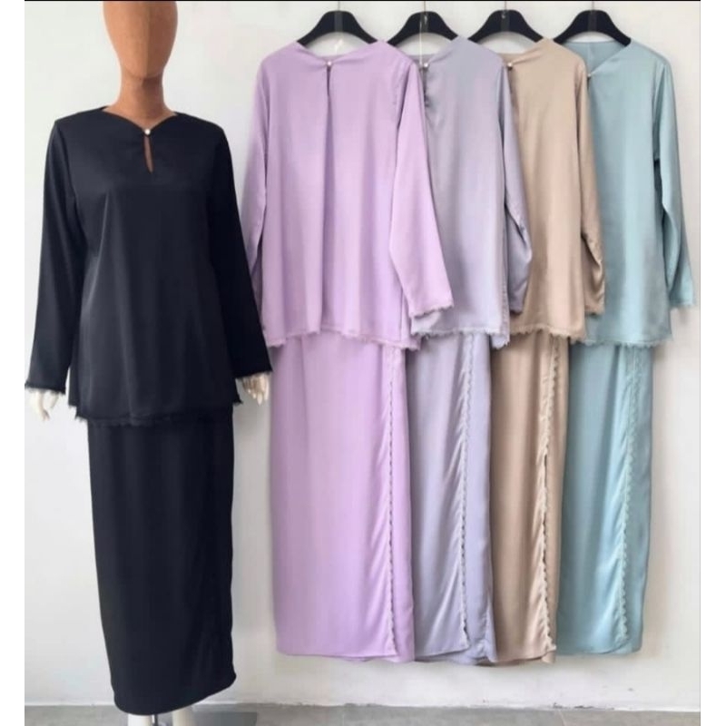 BAJU RAYA 2024 MINI KURUNG SATIN SMALL CUTE LACE | Shopee Malaysia