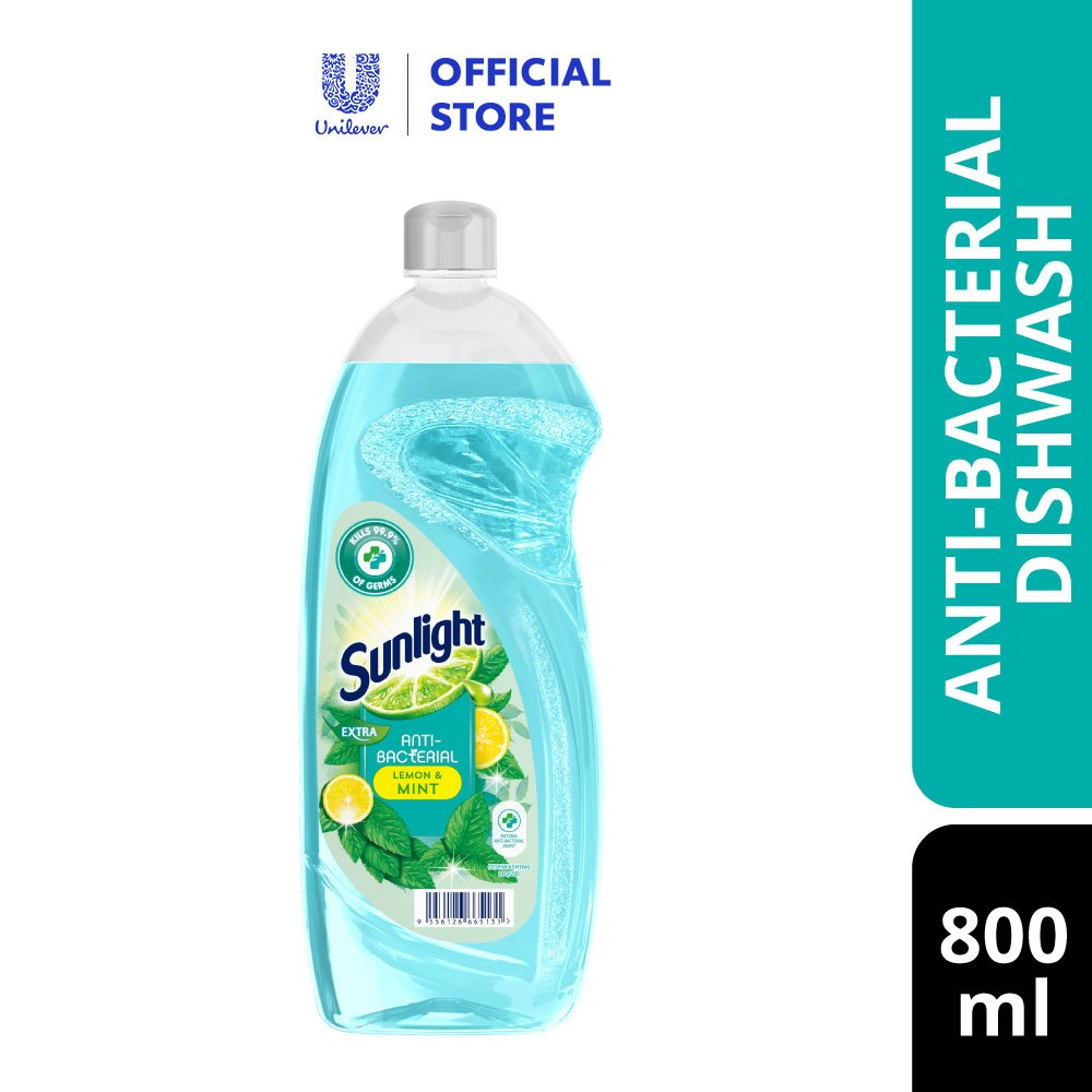Sunlight Dishwash Liquid Lemon & Mint Extra Anti-Bacterial (800ml ...