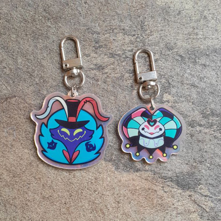 Helluva Boss | Holographic Keychains | Asmodeus Fizzarolli Blitzo ...