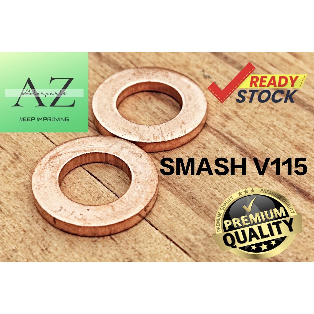 SUZUKI SMASH V115 NUT HEAD BLOCK WASHER / HEAD COPPER WASHER ( 2 BIJI ...