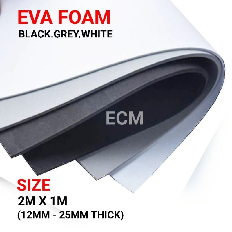 2M X 1M (12MM - 25MM THK) EVA FOAM SHEET MEDIUM DENSITY EV35 / MULTI ...