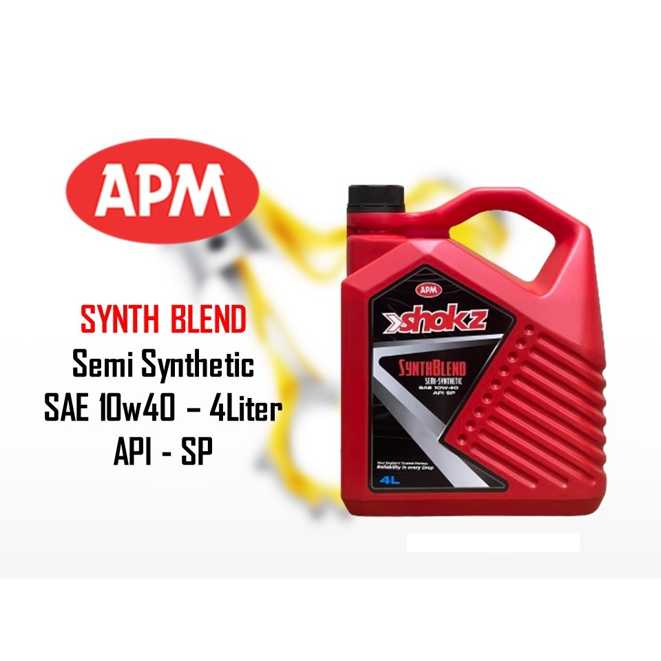 APM - 10w40 4L API SP Semi Synthetic Engine Oil 4Liter 10w-40 API SP ...