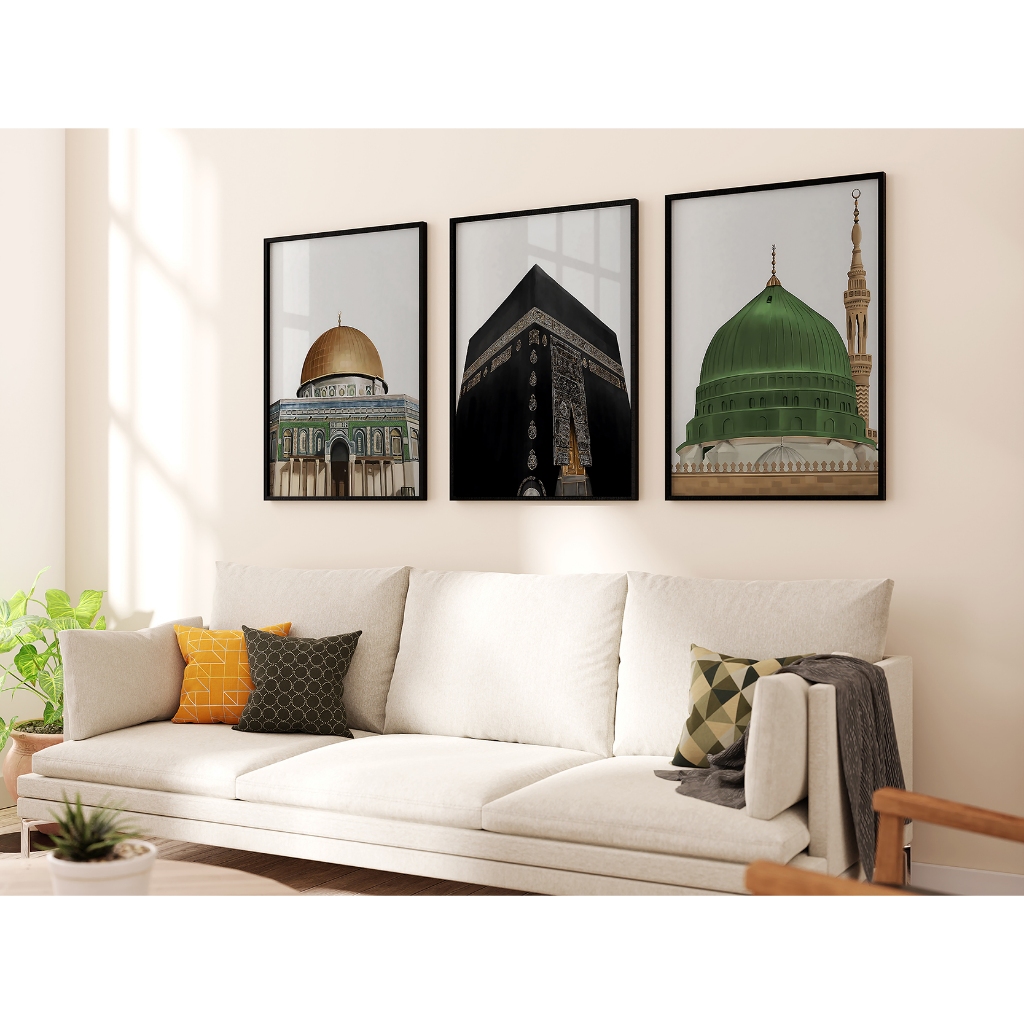 KAABAH MEKAH MASJID AQSA FRAME WITH DESIGN 0.1 [Islamic wall art ...