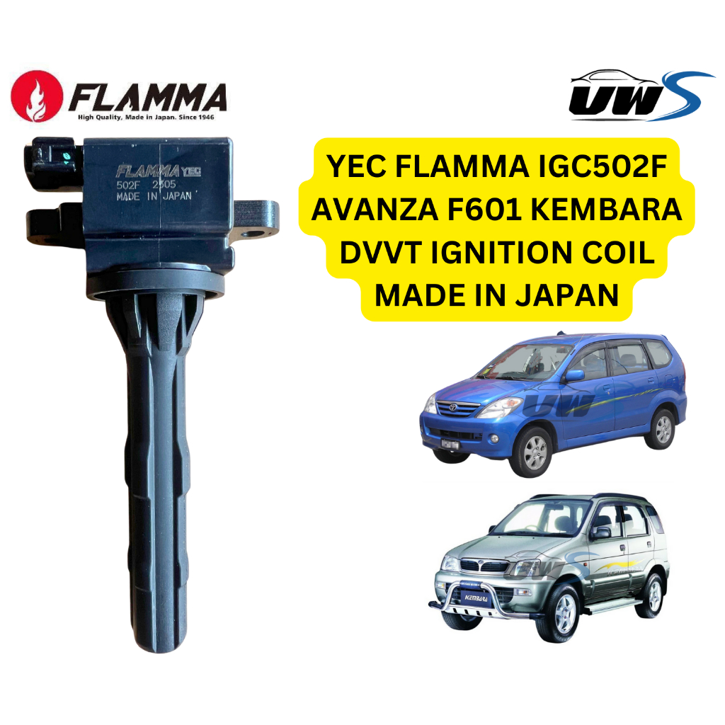 YEC FLAMMA IGC502F AVANZA F601 KEMBARA DVVT IGNITION COIL MADE IN JAPAN ...