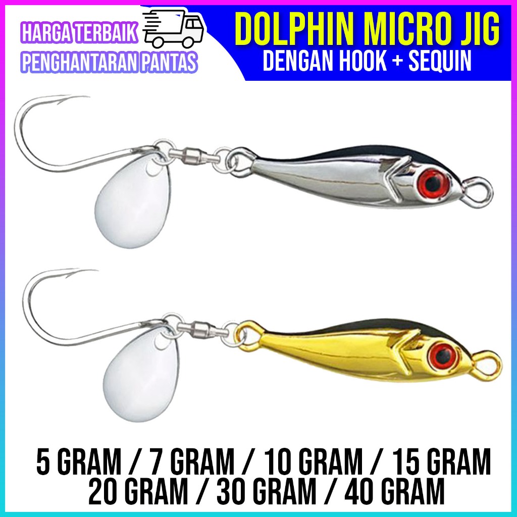 Dolphin Chrome Gold Micro Jig 5g 7g 10g 15g 20g 30g 40g Electroplated ...