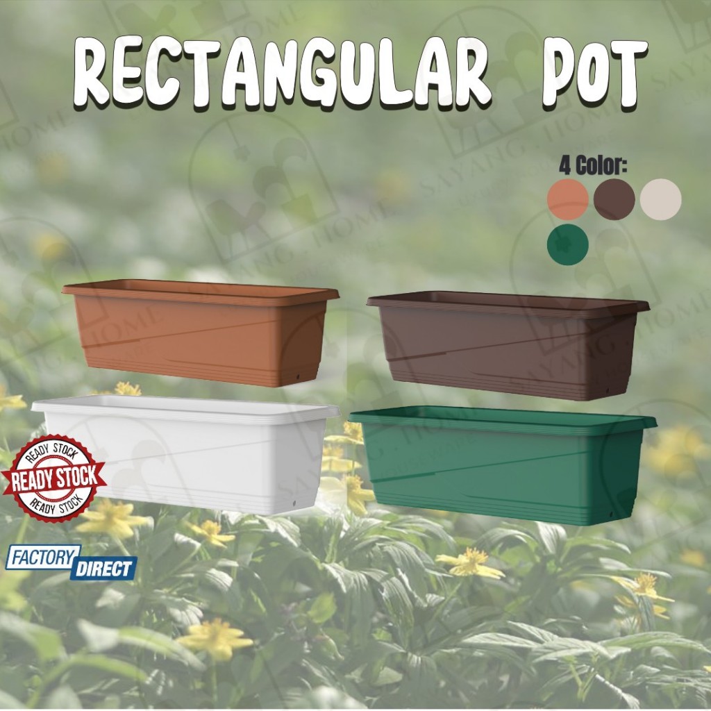 READY STOCK HIGH QUALITY RECTANGULAR FLOWER POT (TLP002, TLP003 ...