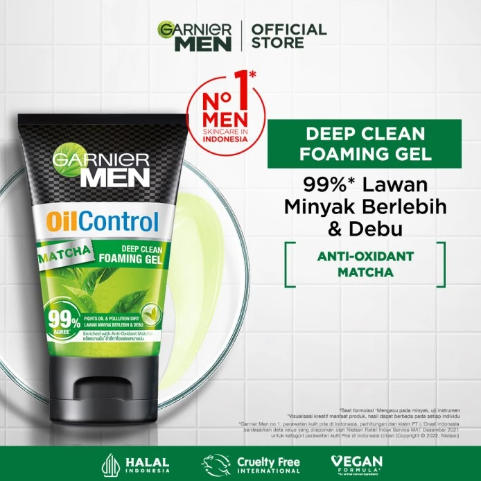 Garnier Men Oil Control Matcha Deep Clean Foaming Gel ( 50ml ) | Shopee ...