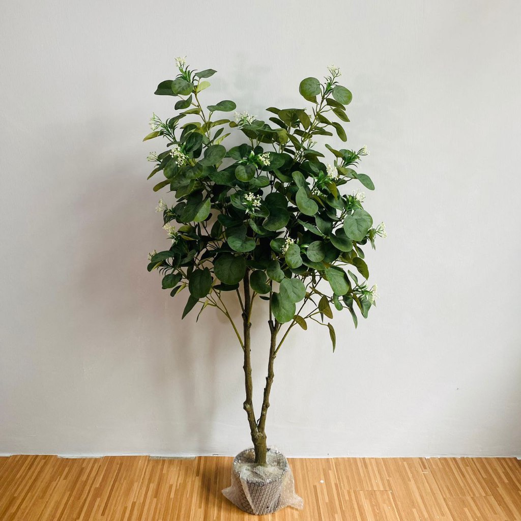 Artificial Eucalyptus Bunga Money Tree Plant Pokok Hiasan 125cm ...